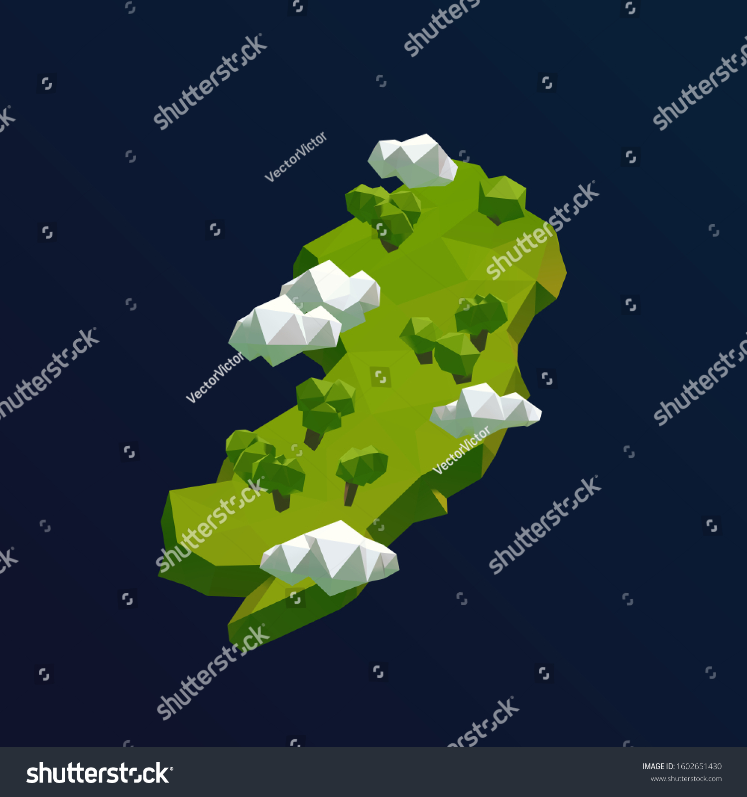 New Jersey Vector Low Poly 3d Stock Vector (Royalty Free) 1602651430 ...