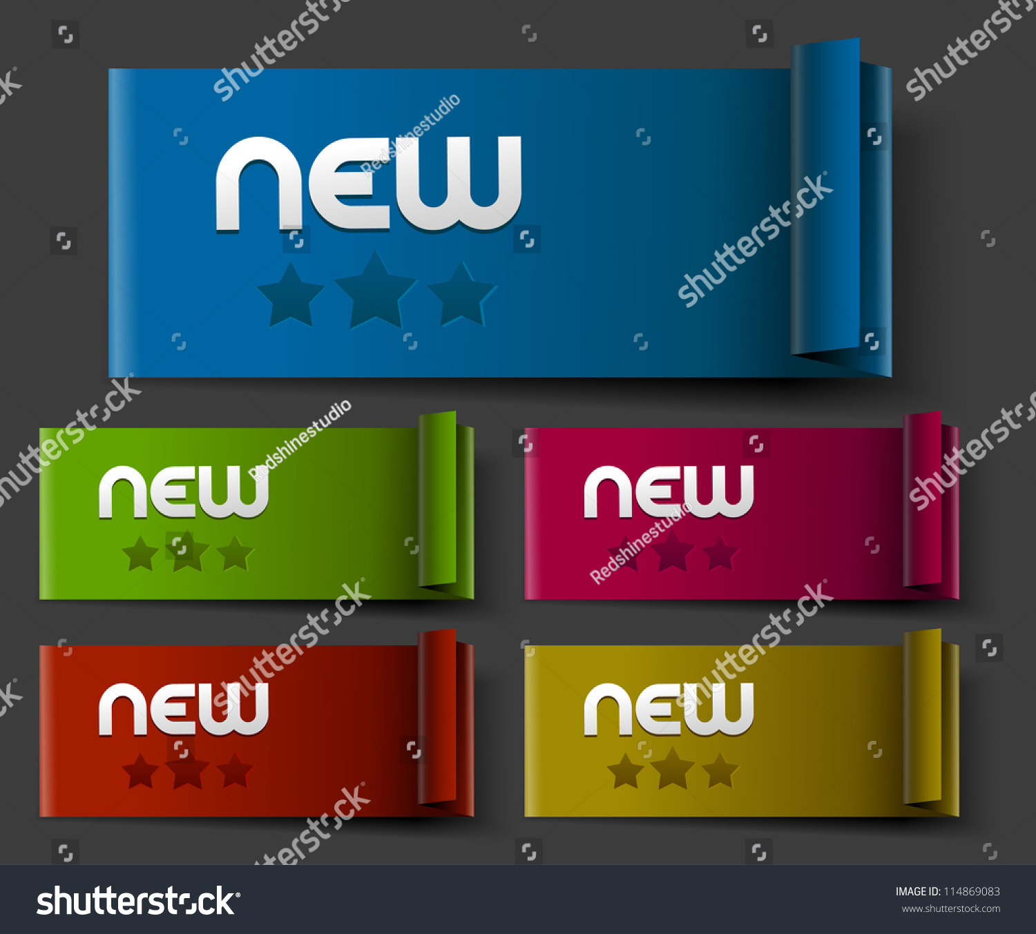 New Labels Tag Sticker Design Element Stock Vector (Royalty Free ...