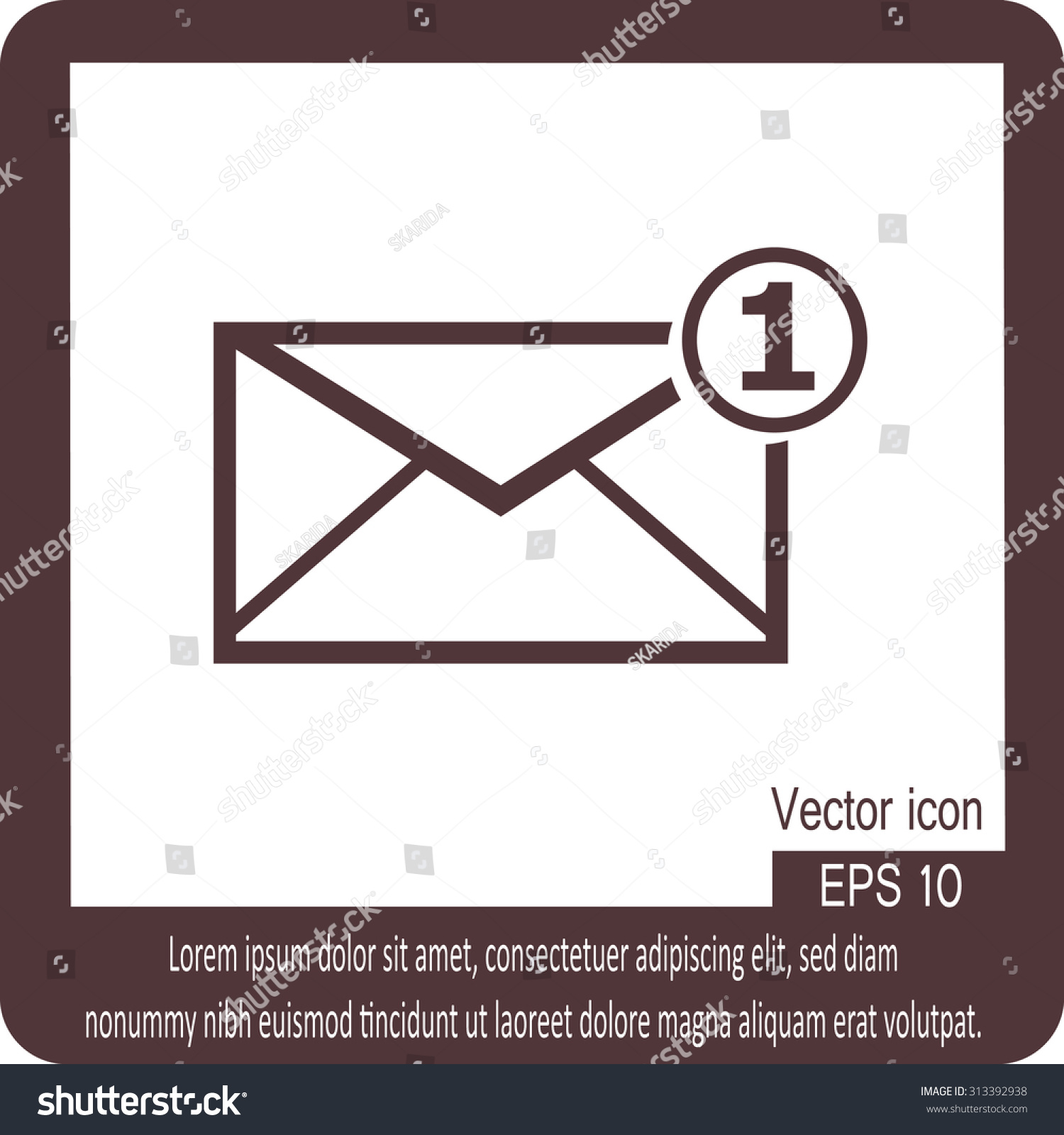 New Mail Icon Stock Vector (Royalty Free) 313392938