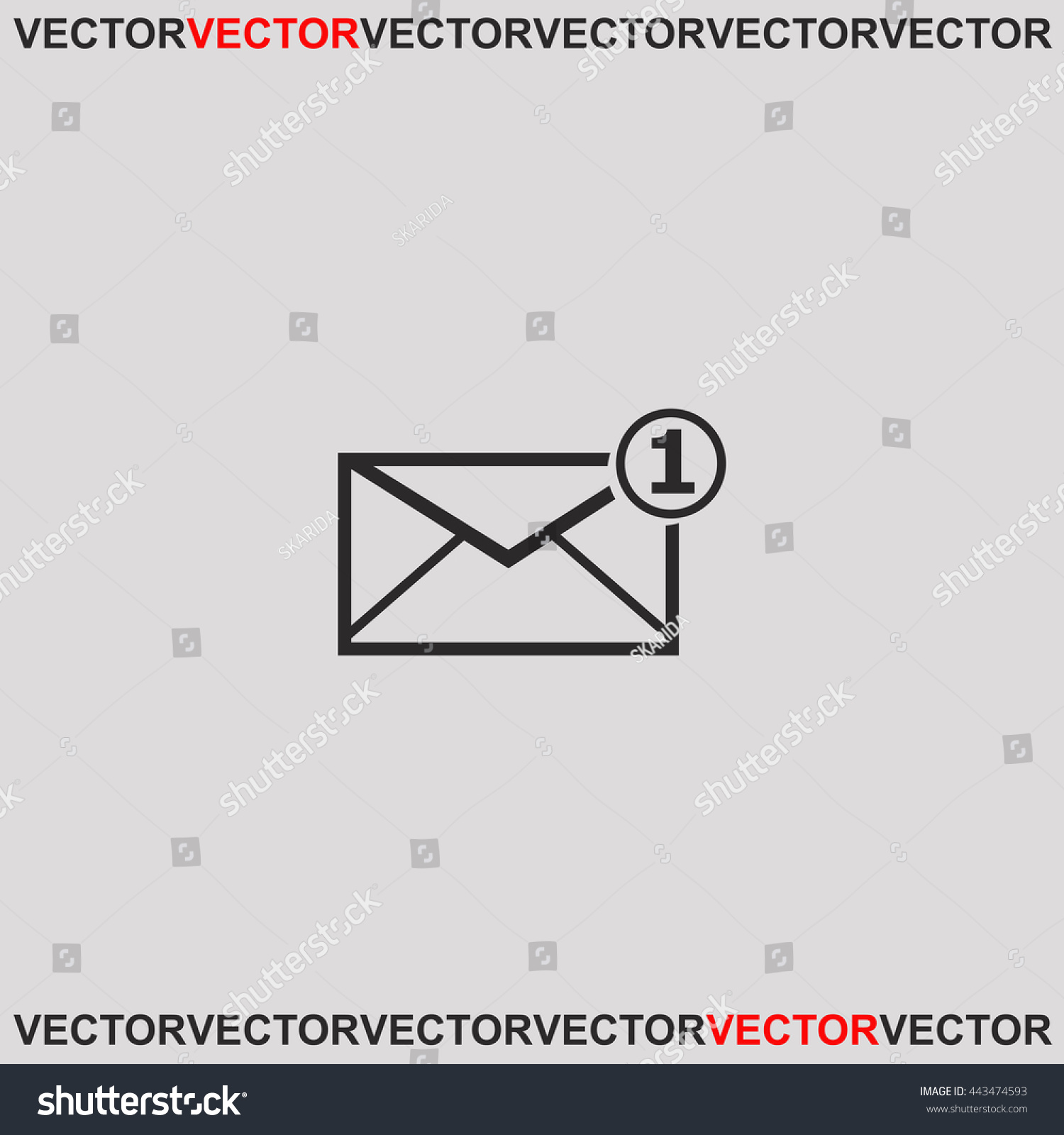 New Mail Icon Stock Vector (Royalty Free) 443474593 | Shutterstock
