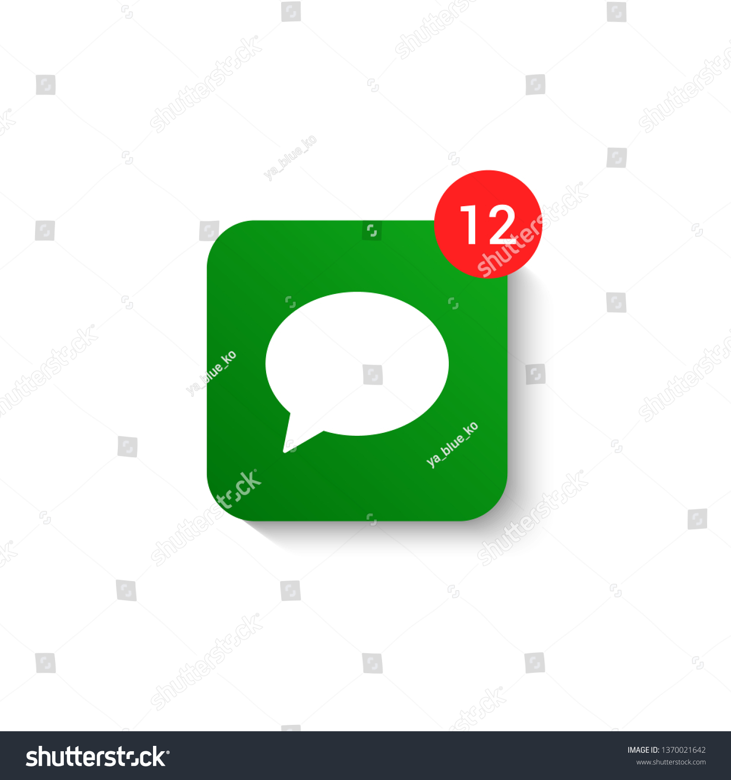 Stock vektor „New Message Green Icon Notification Vector“ (bez ...