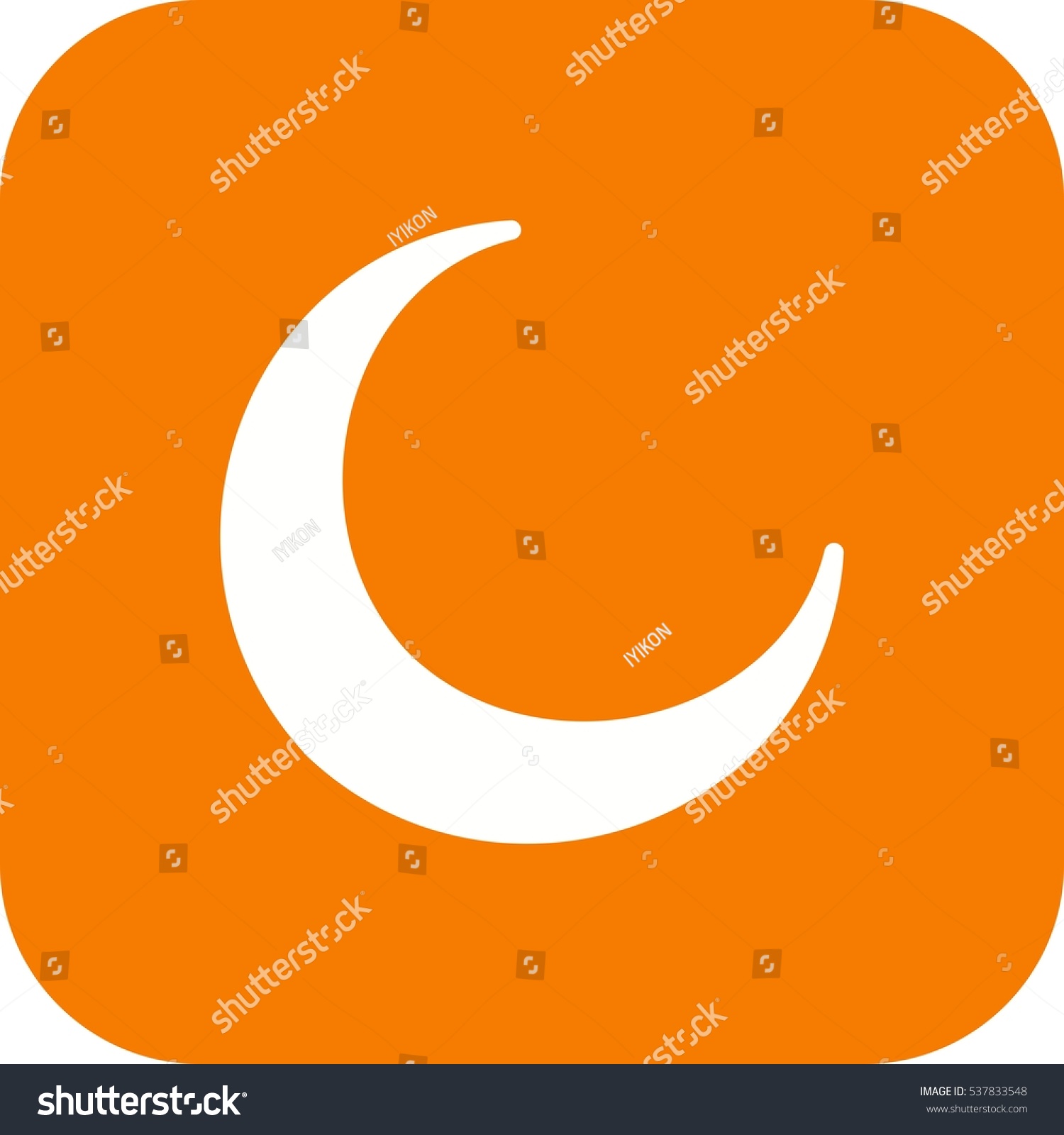 New Moon Round Corner Icon Stock Vector Illustration 537833548 ...