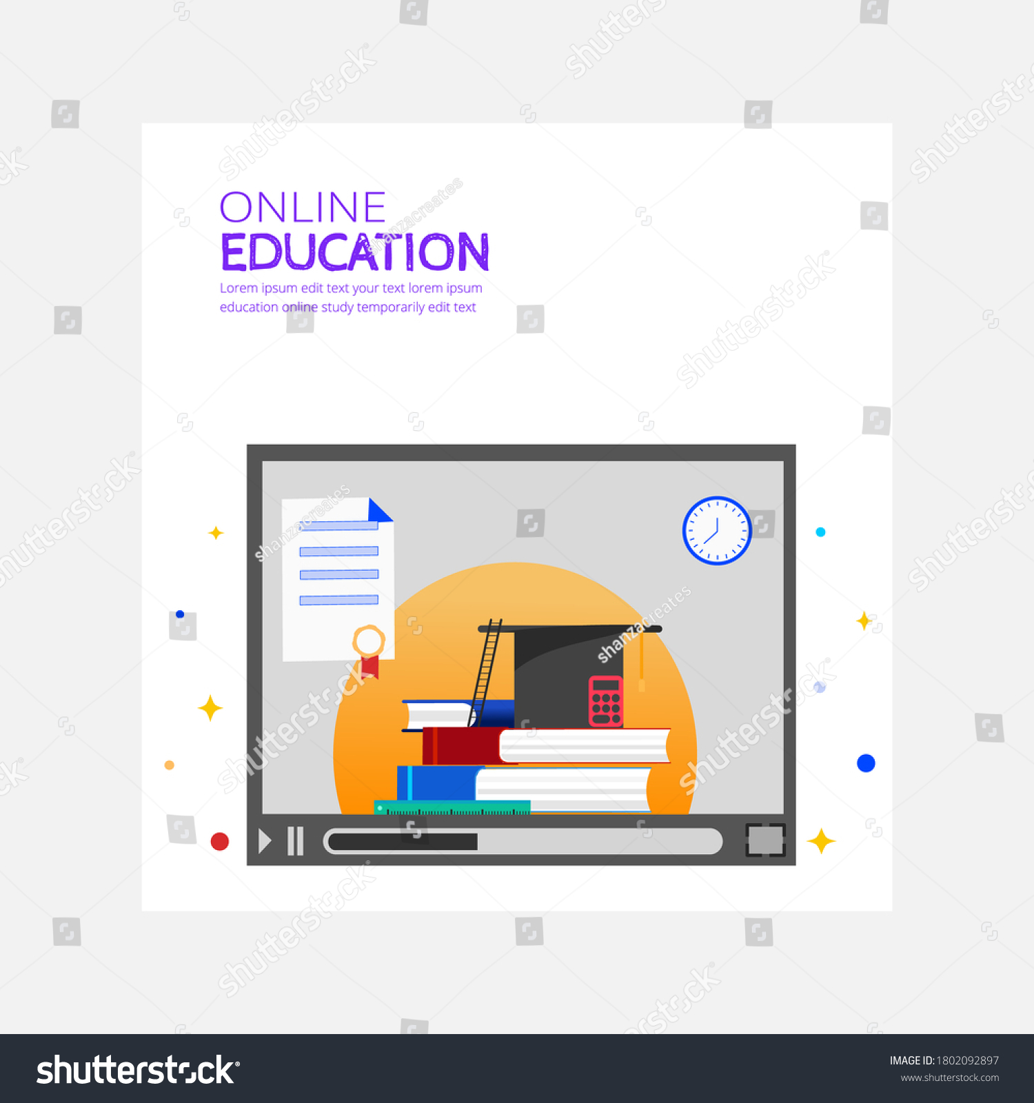 New Online Education System Infographic E Stock Vector (Royalty Free ...