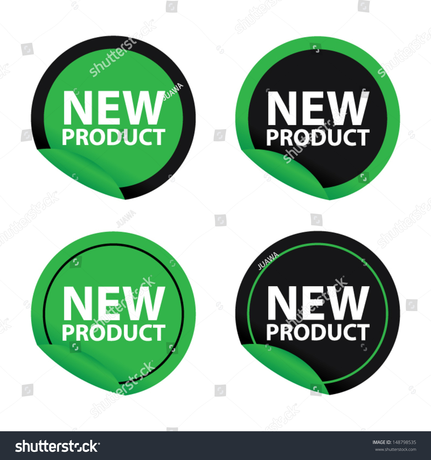 New Product Green Set Vector Stock Vector (Royalty Free) 148798535 ...