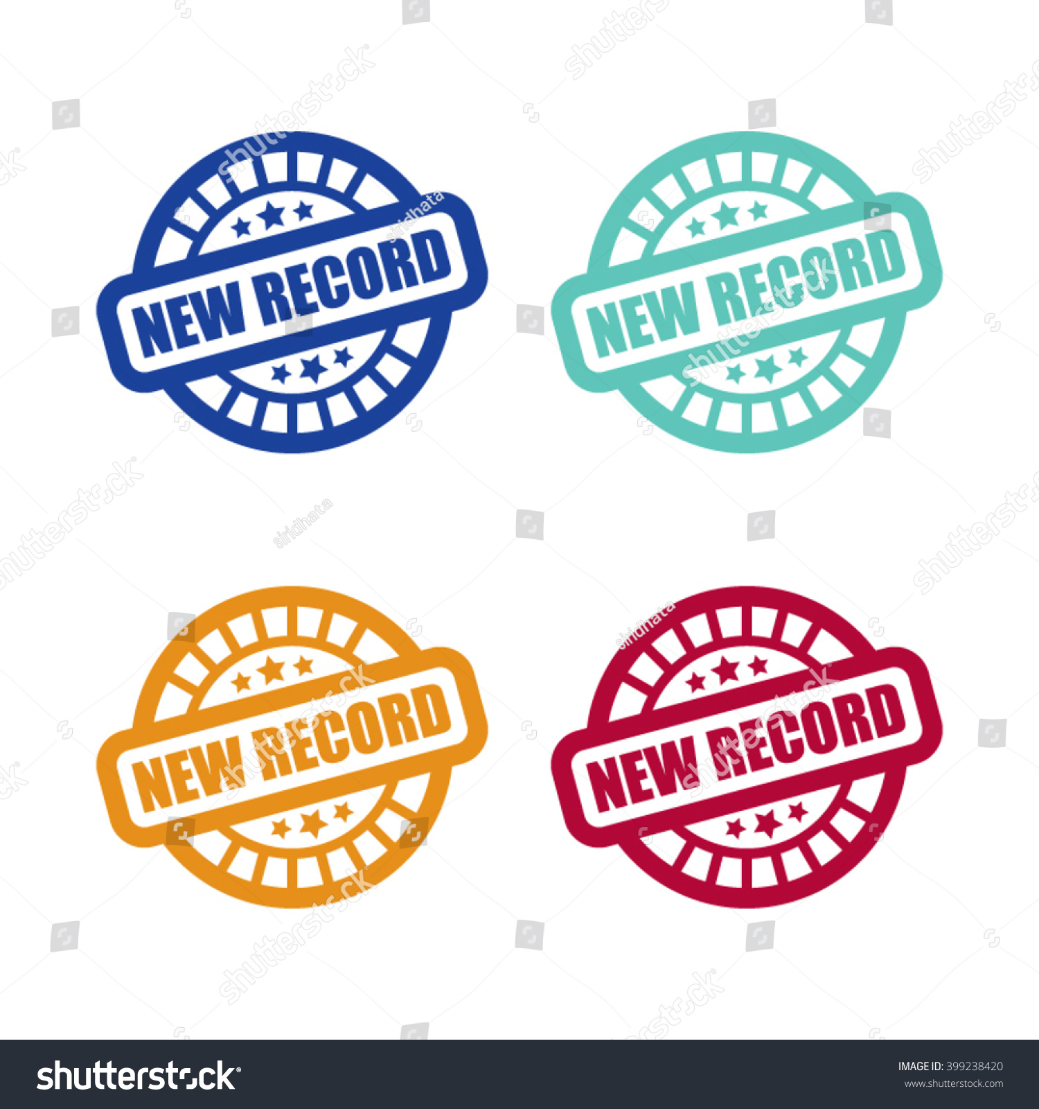 New Record Stamp Labels Stock Vector (Royalty Free) 399238420 ...