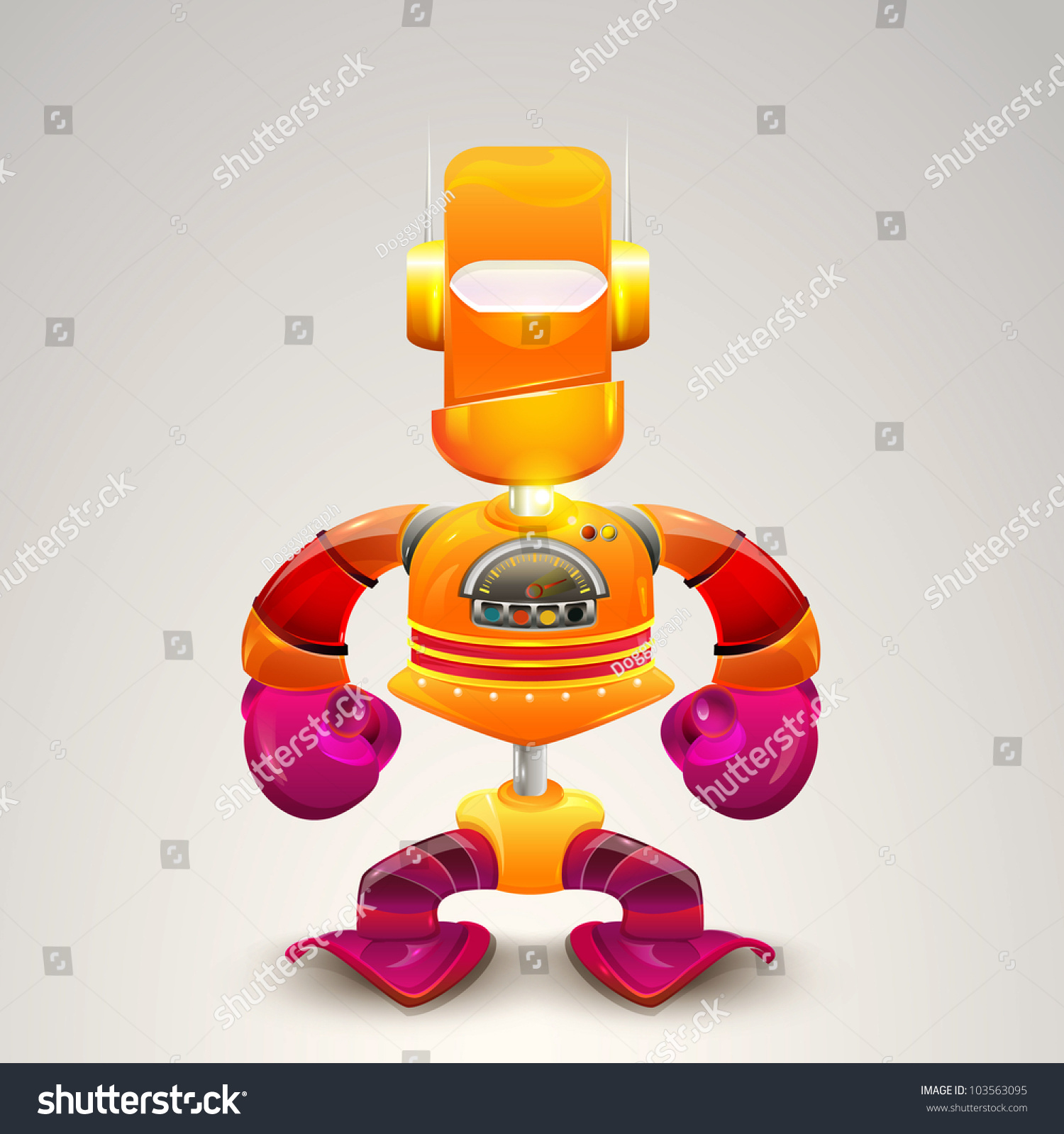 New Red Robot Toy Illustrator Vector Stock Vector (Royalty Free) 103563095