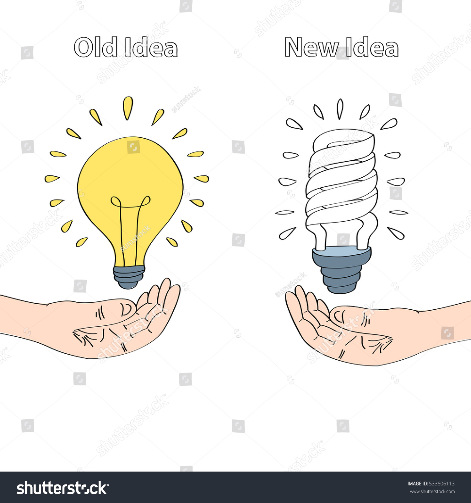 New Vs Old Idea Concept Stock Vector (Royalty Free) 533606113 ...
