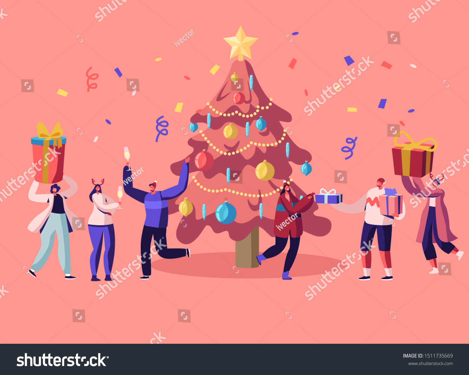 New Year Bash Happy People Celebrating Stock Vector (Royalty Free ... New Year Bash Happy People Celebrating Stock Vector (Royalty Free ...
