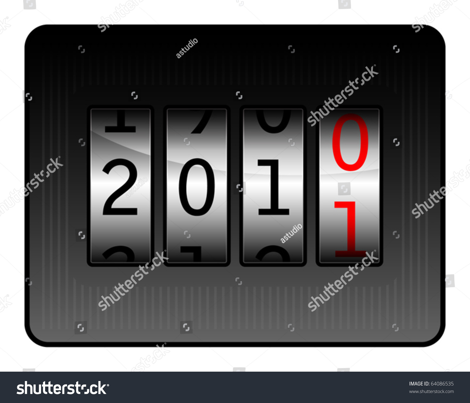 New Year Counter Vector Illustration Stock Vector (Royalty Free) 64086535