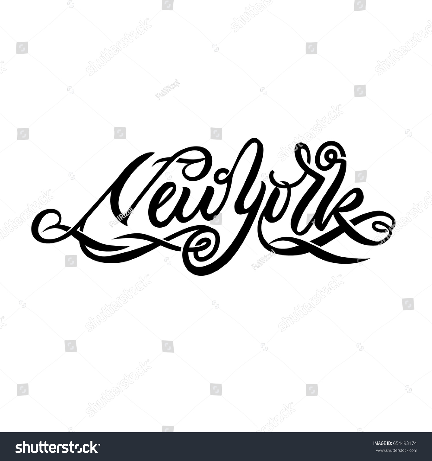 New York Calligraphy Stock Vector (Royalty Free) 654493174 | Shutterstock
