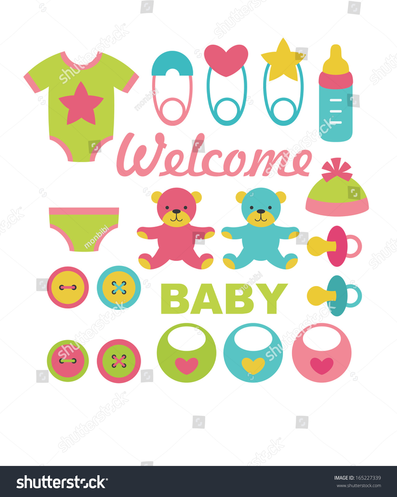 Newborn Card Design Vector Illustration Stock Vector (Royalty Free ...