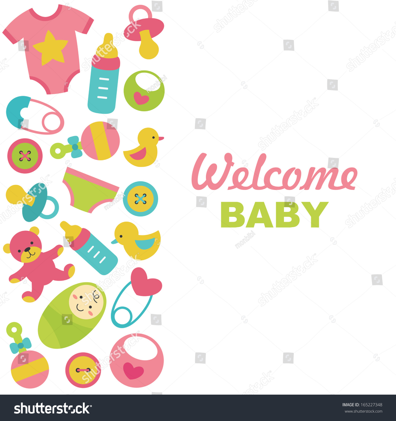 Newborn Card Design Vector Illustration Stock Vector (Royalty Free ...