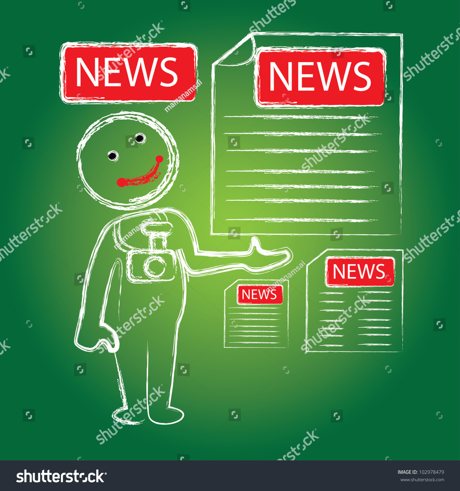 News Cartoonvector Stock Vector (Royalty Free) 102978479