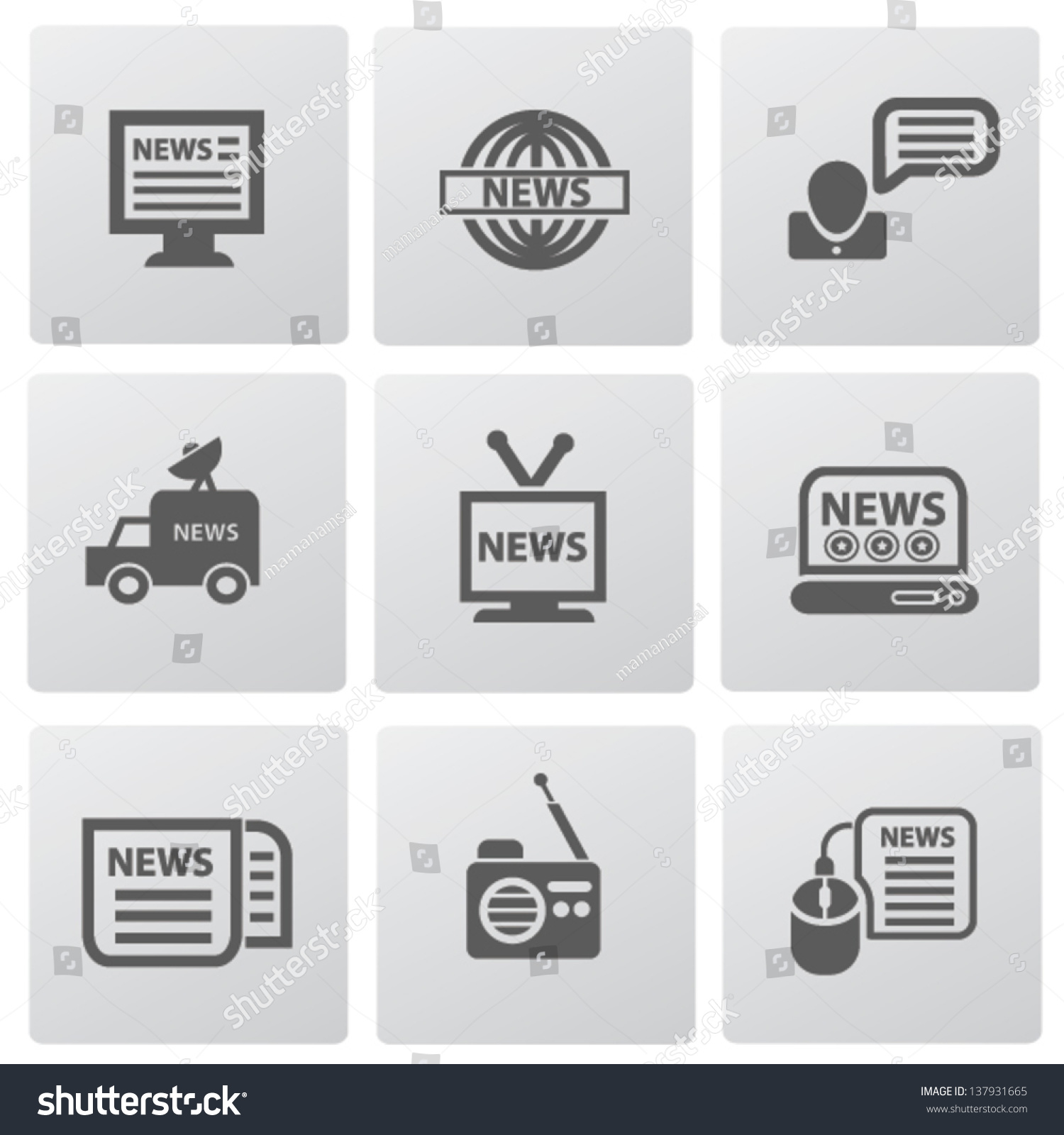 News Iconsvector Stock Vector (Royalty Free) 137931665 | Shutterstock