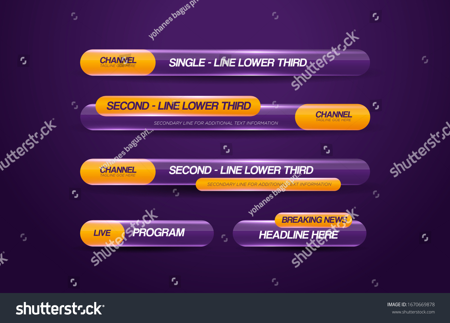 News Lower Thirds Pack Vector Stock Vector (Royalty Free) 1670669878