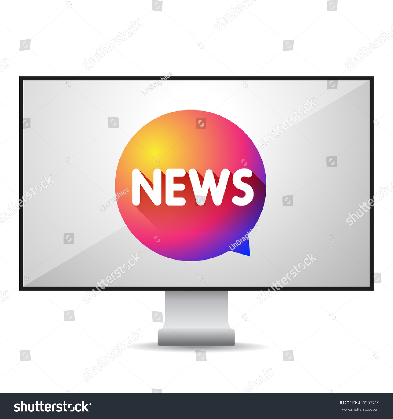 News Tv Screen Vector Stock Vector (Royalty Free) 490907719
