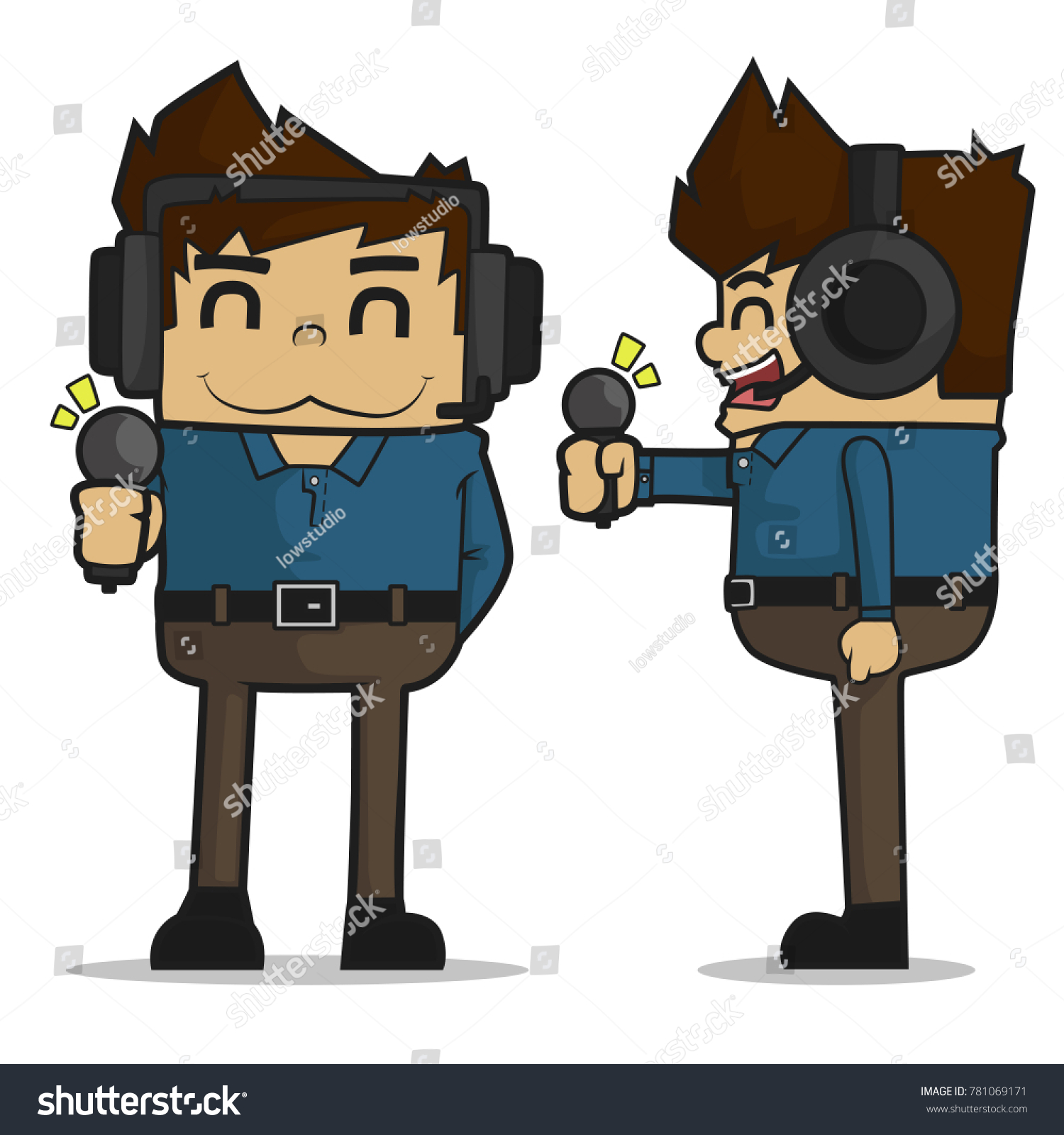 Newscaster Cartoon Character: vector de stock (libre de regalías ...