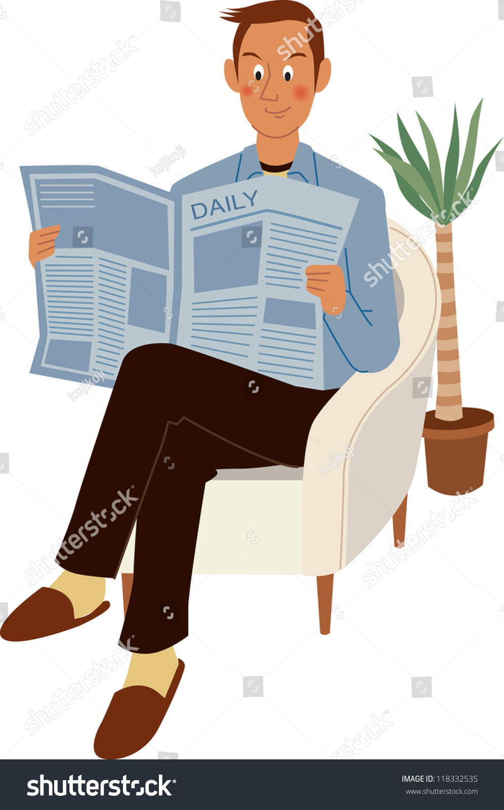 103 Dad reading newspaper Stock Illustrations, Images & Vectors ...
