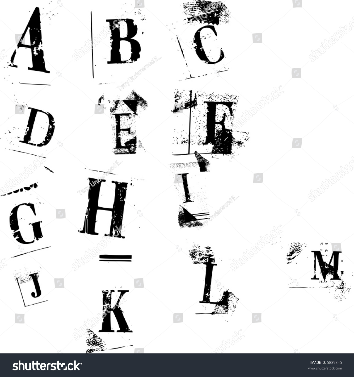 Newspaper Cutout Styled Letters Easily Editable Stock Vector (Royalty ...