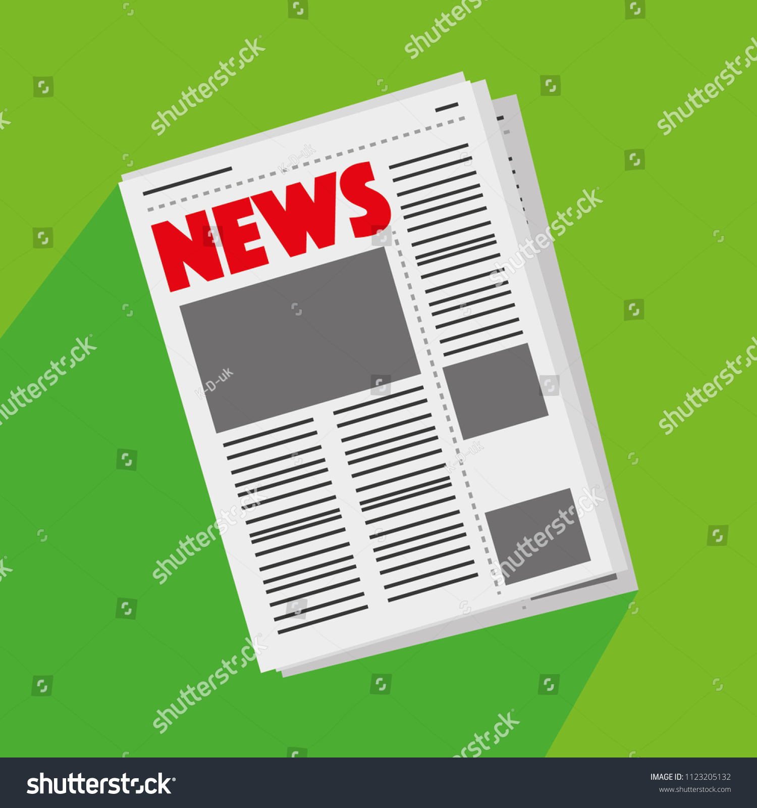 Vektor Stok Newspaper Front Page Vector Icon (Tanpa Royalti) 1123205132 ...