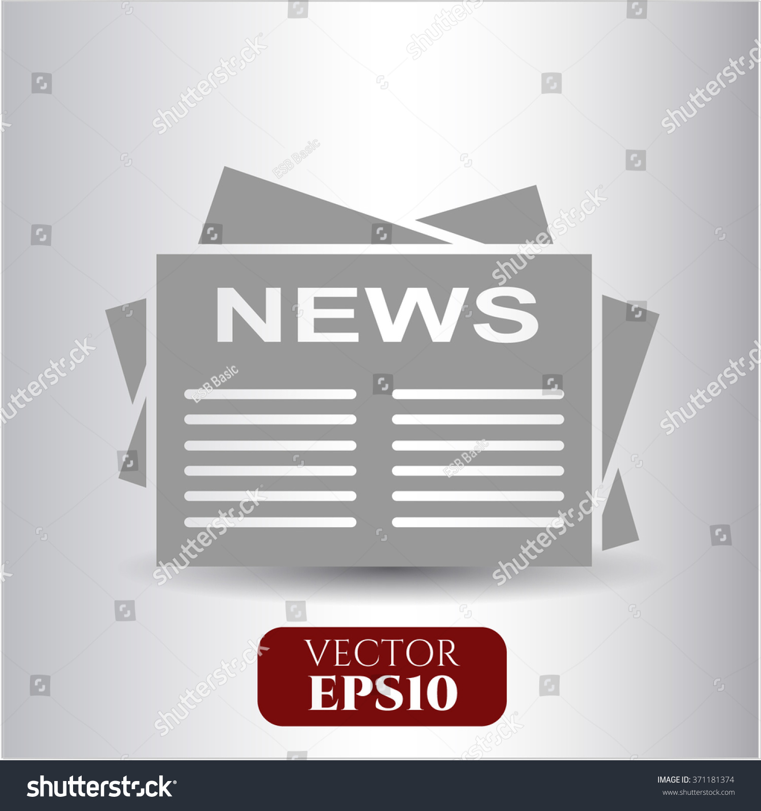 Newspaper High Quality Icon Stock Vector (Royalty Free) 371181374 ...