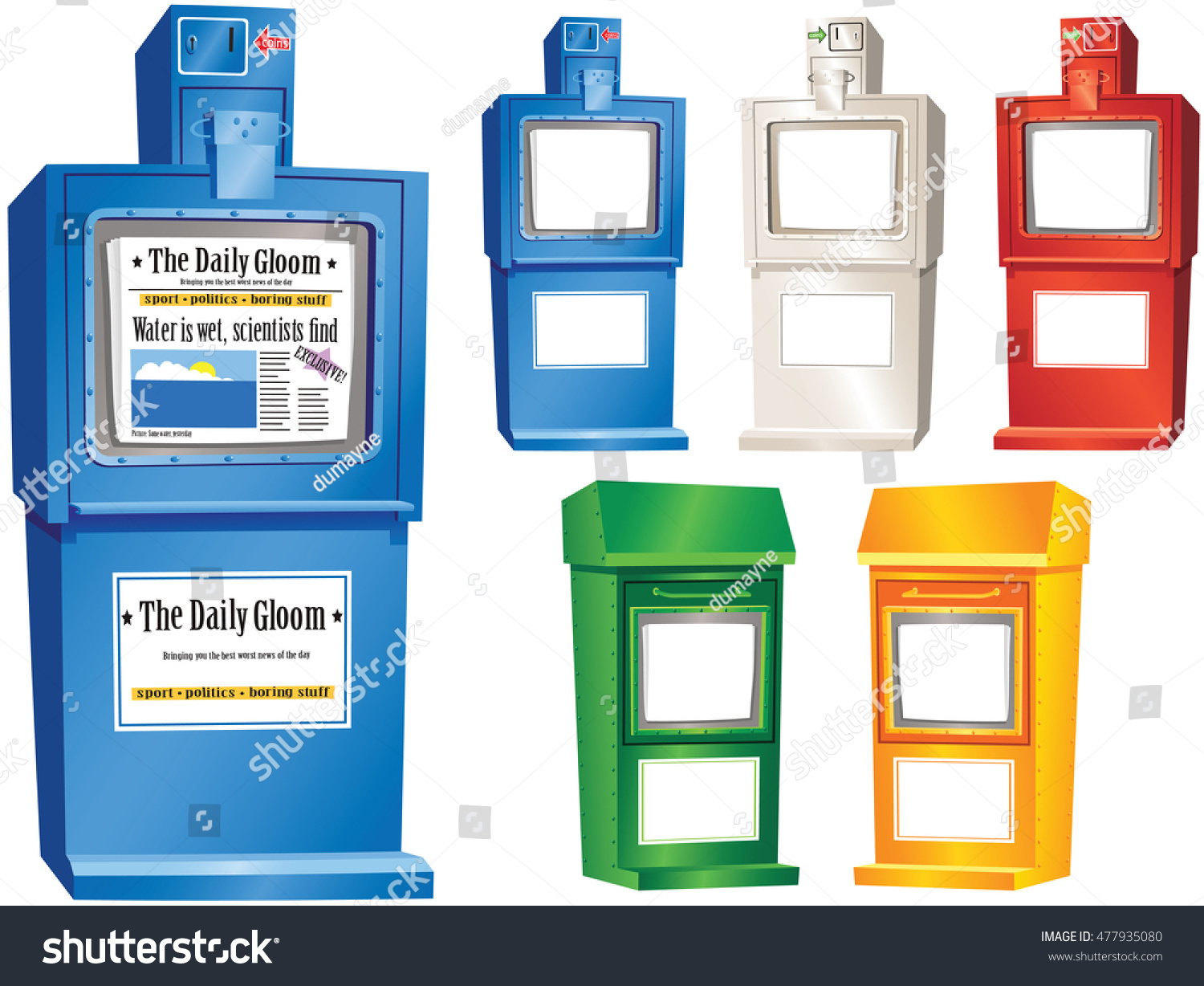 Newspaper Vending Stands Stock Vector (Royalty Free) 477935080 ...