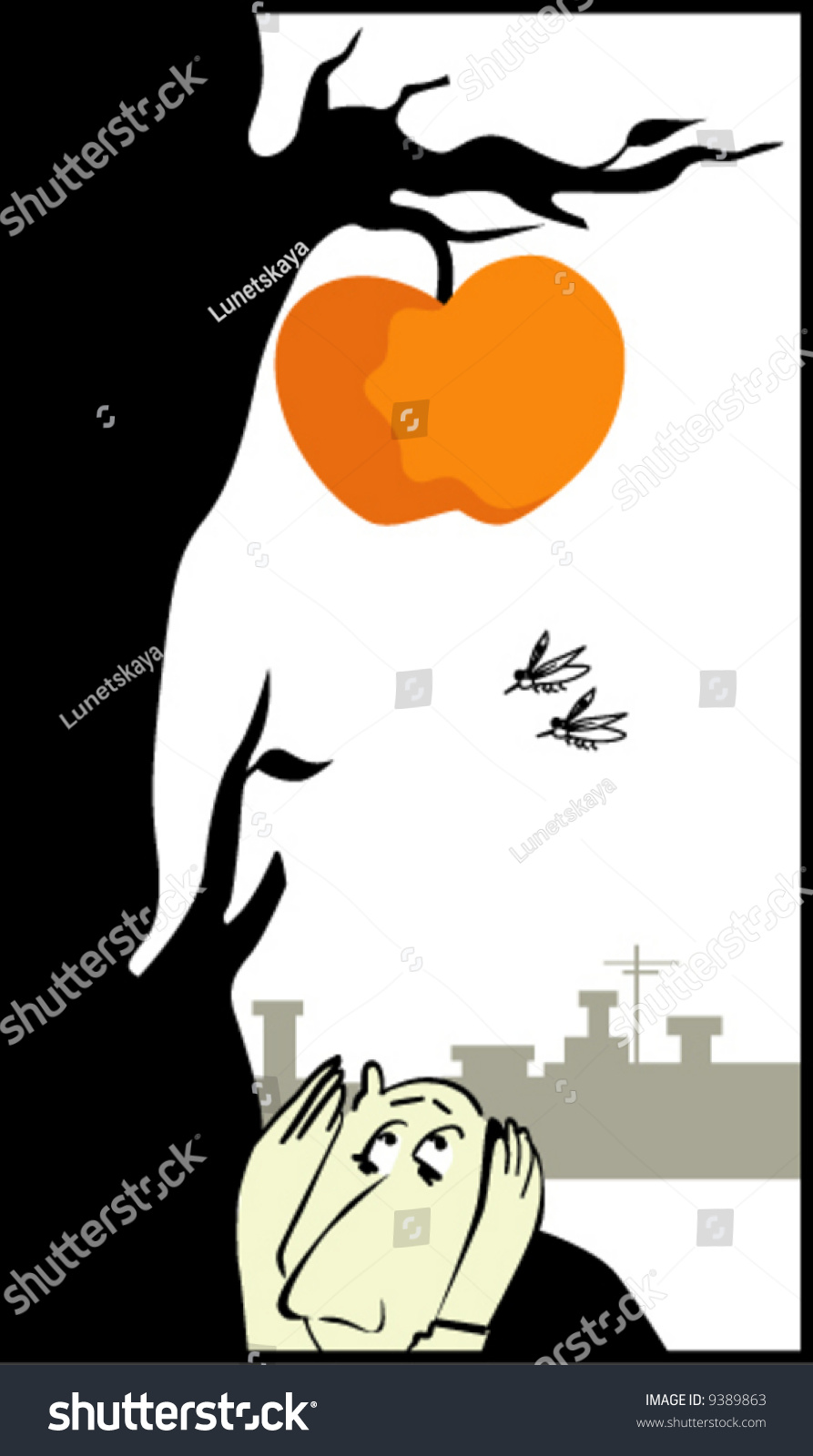 Newtons Apple Stock Vector (Royalty Free) 9389863
