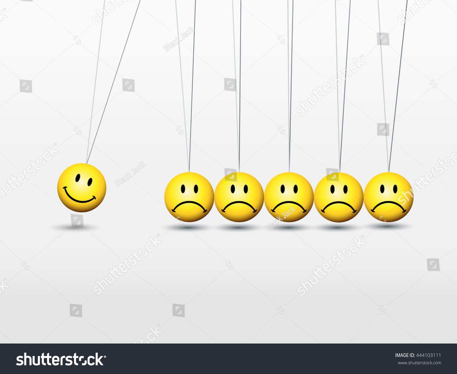 Newtons Cradle Smiling Face Stock Vector (Royalty Free) 444103111 ...