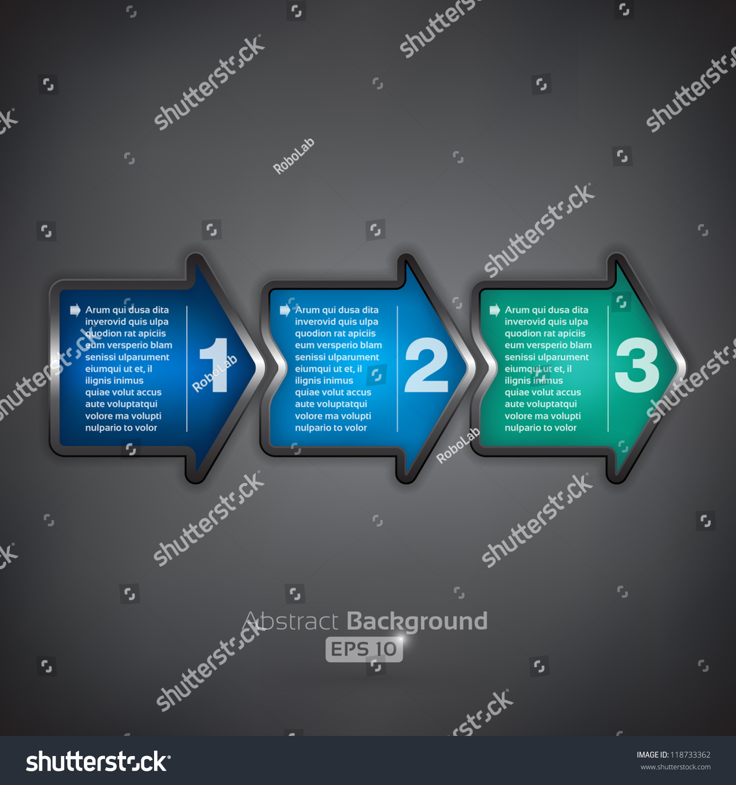 Next Step Arrow Boxes On Dark Stock Vector (Royalty Free) 118733362 ...