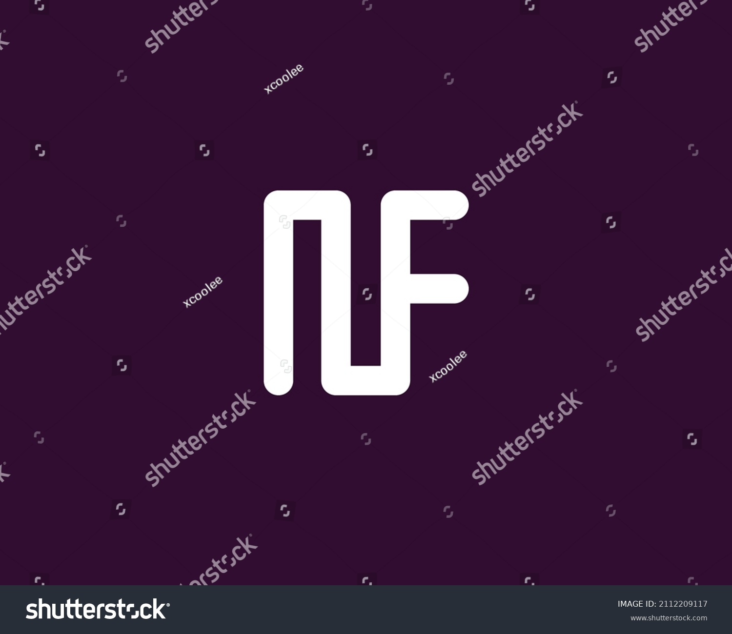 Nf Fn Logo Design Vector Template Stock Vector (Royalty Free) 2112209117