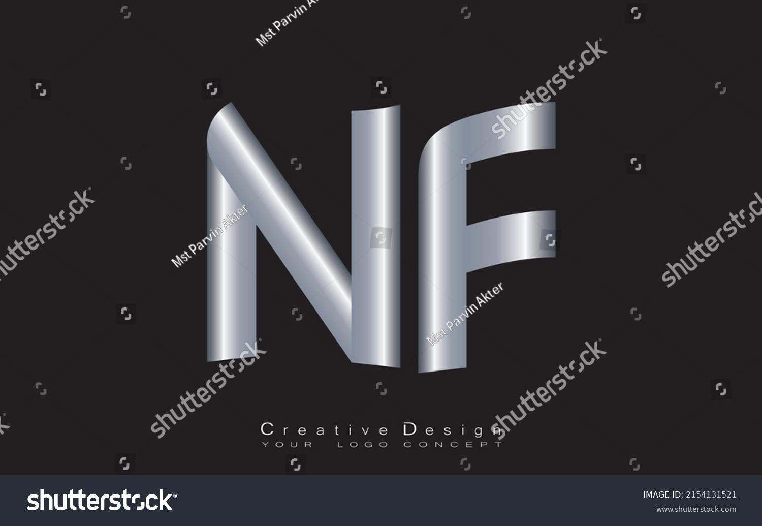 Nf Letter Logo Design Template Vector Stock Vector (Royalty Free ...