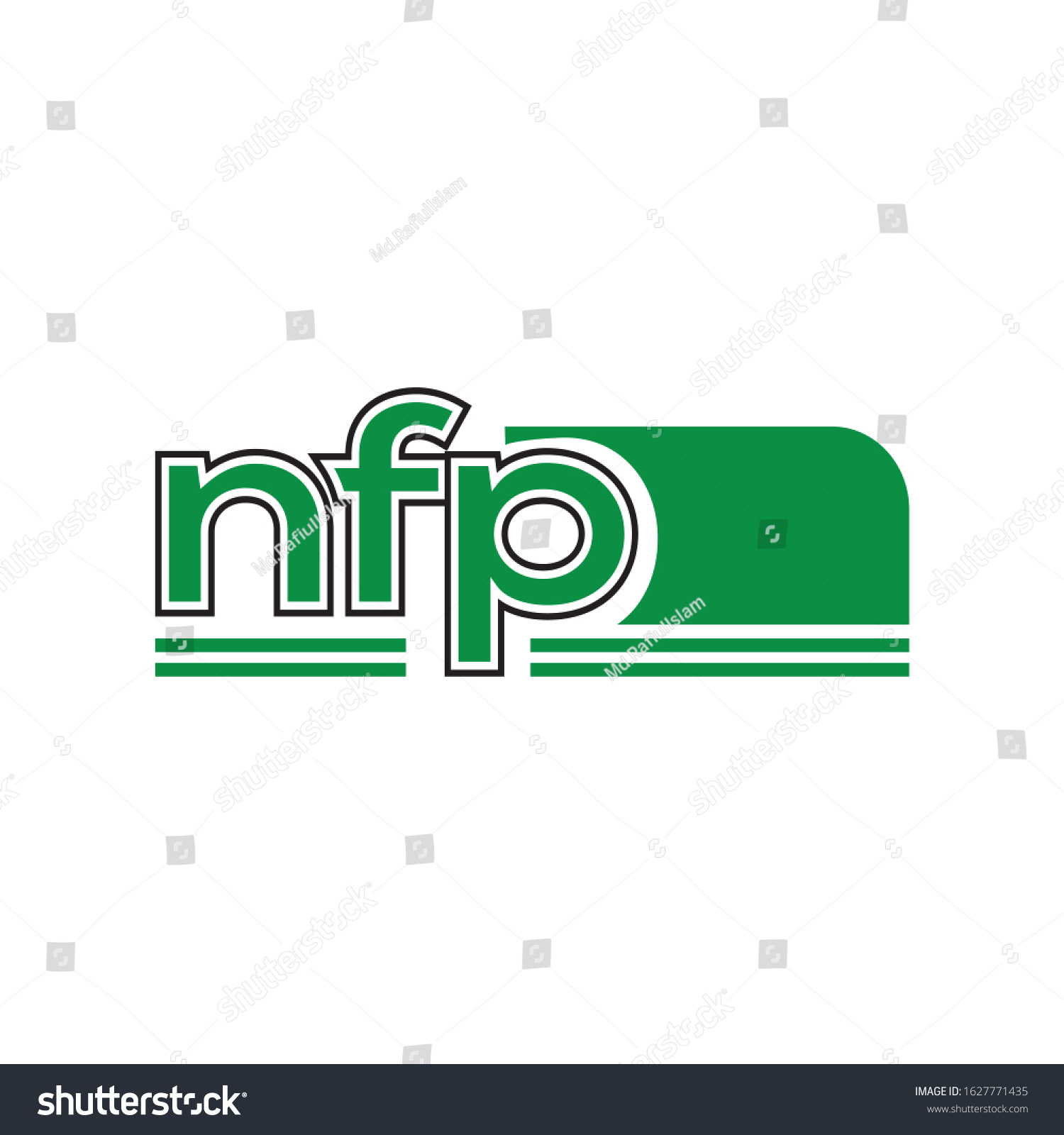 Nfp Letter Logo Design Creative Template: เวกเตอร์สต็อก (ปลอดค่า ...