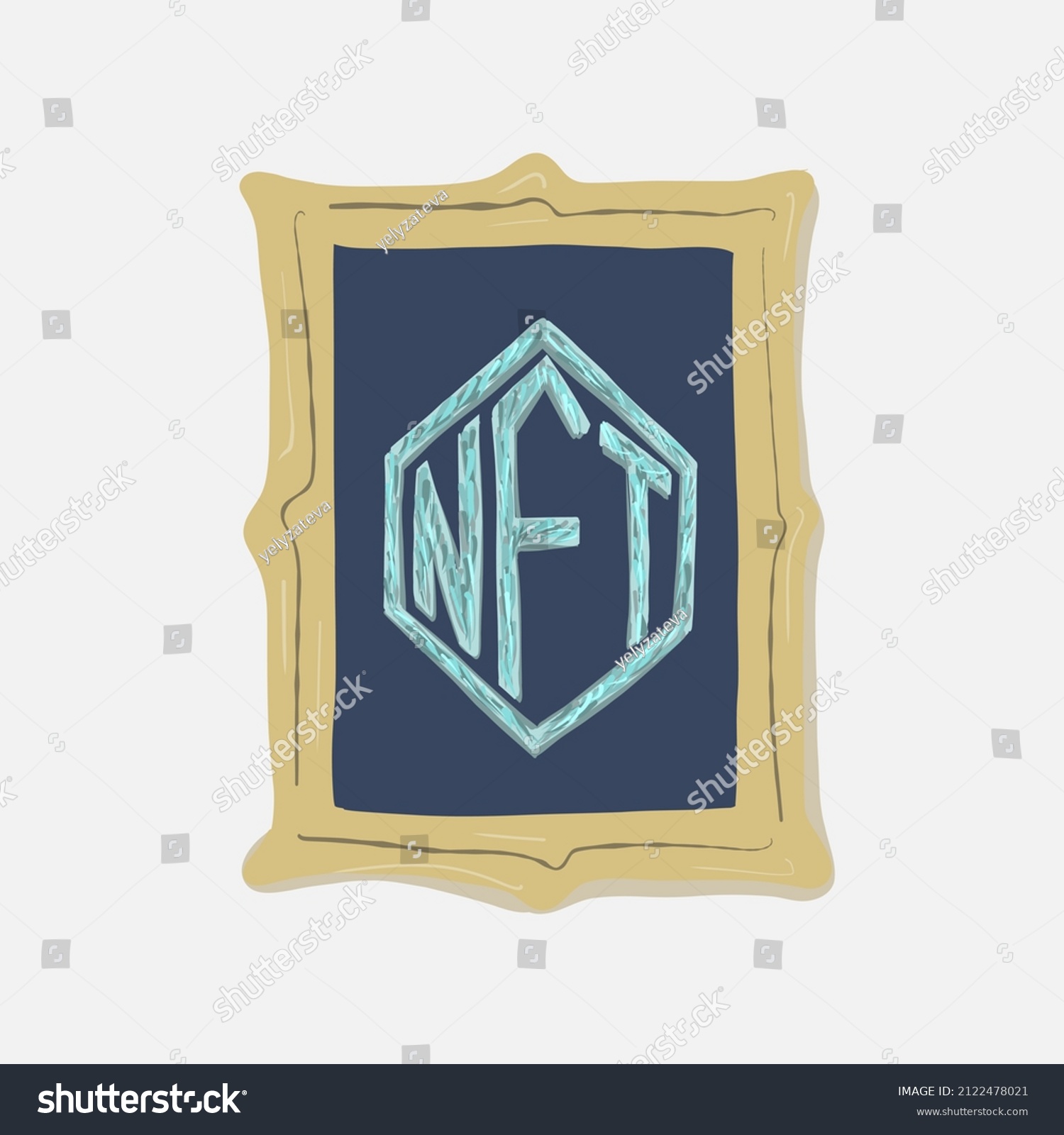 Nft Art Token Vector Masterpiece Frame Stock Vector (Royalty Free ...