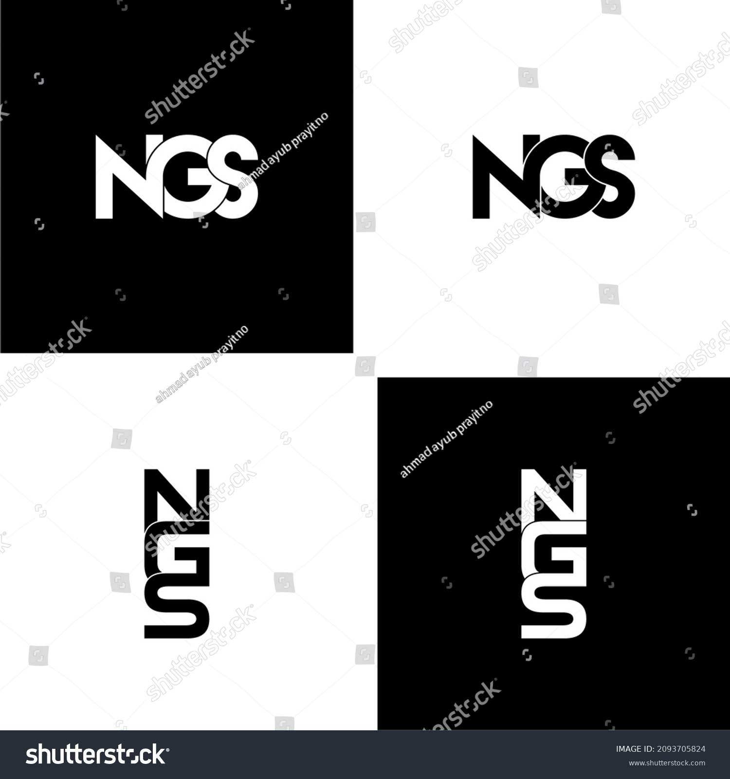 Ngs Letter Initial Monogram Logo Design Stock Vector (Royalty Free ...