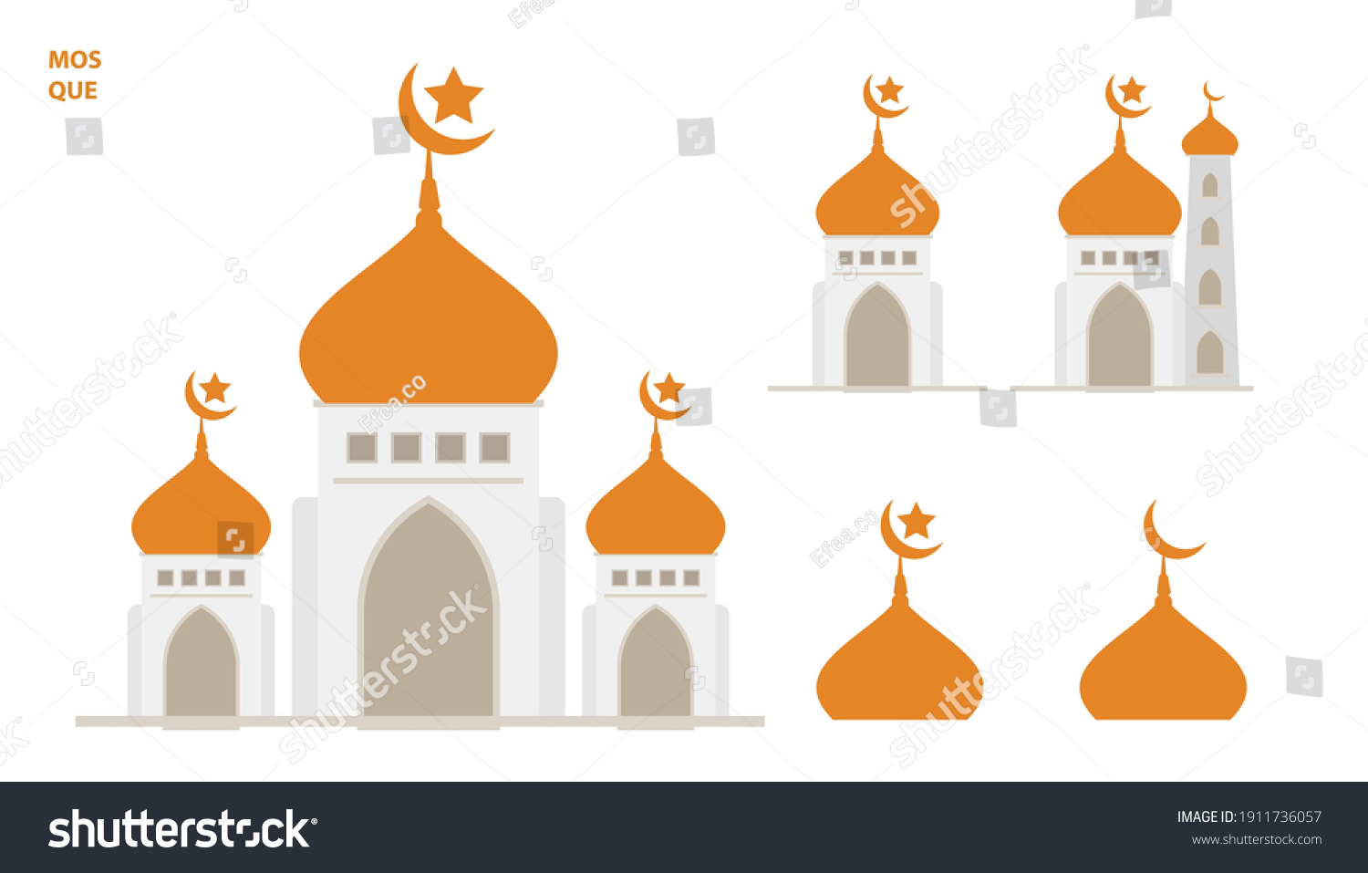 Nice Beautiful Simple Mosque Vector Flat Stock Vector (Royalty Free ...