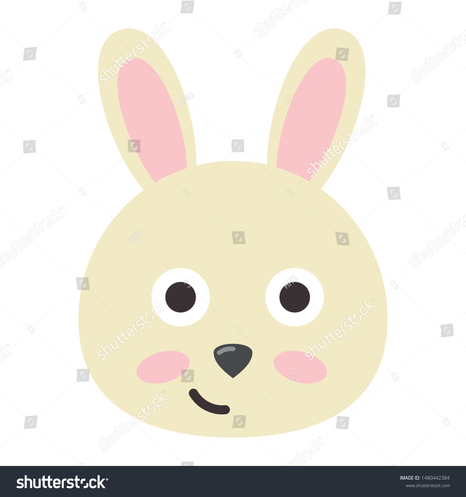 Nice Bunny Face Vector Rabbit Illustration: vector de stock (libre de ...