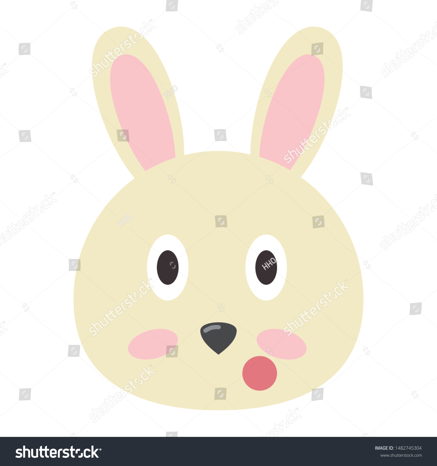 Nice Bunny Face Vector Rabbit Illustration Stock Vector (Royalty Free ...