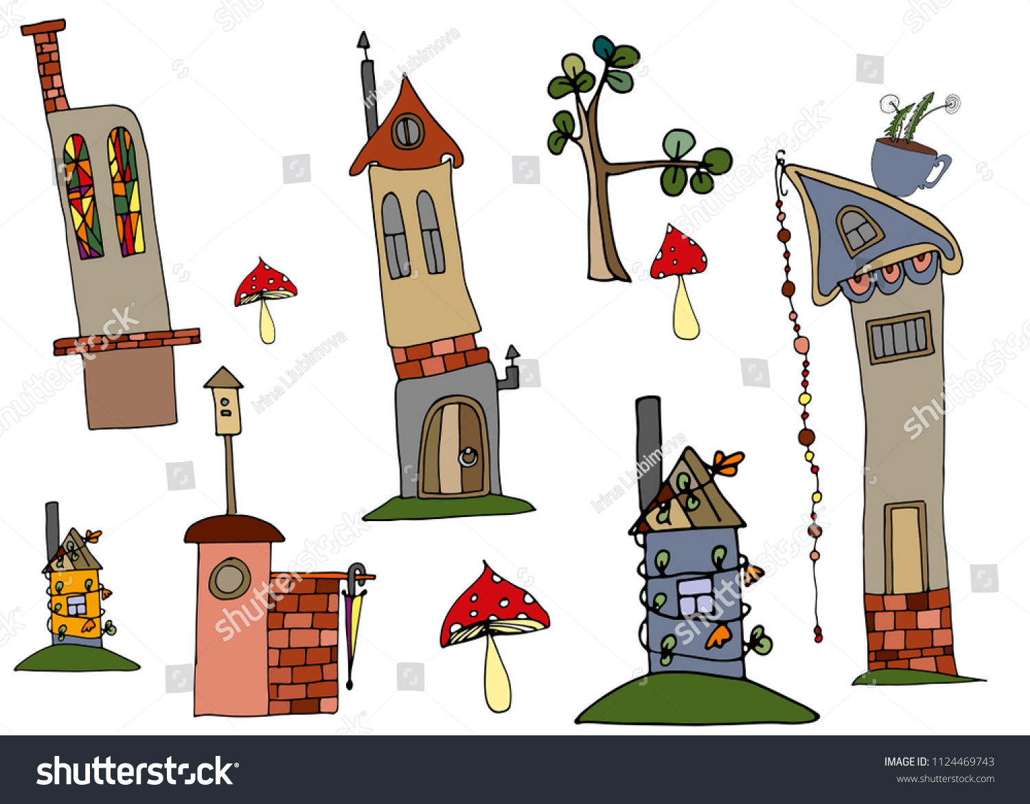 Nice Houses Vector Illustration Stock Vector (Royalty Free) 1124469743 ...