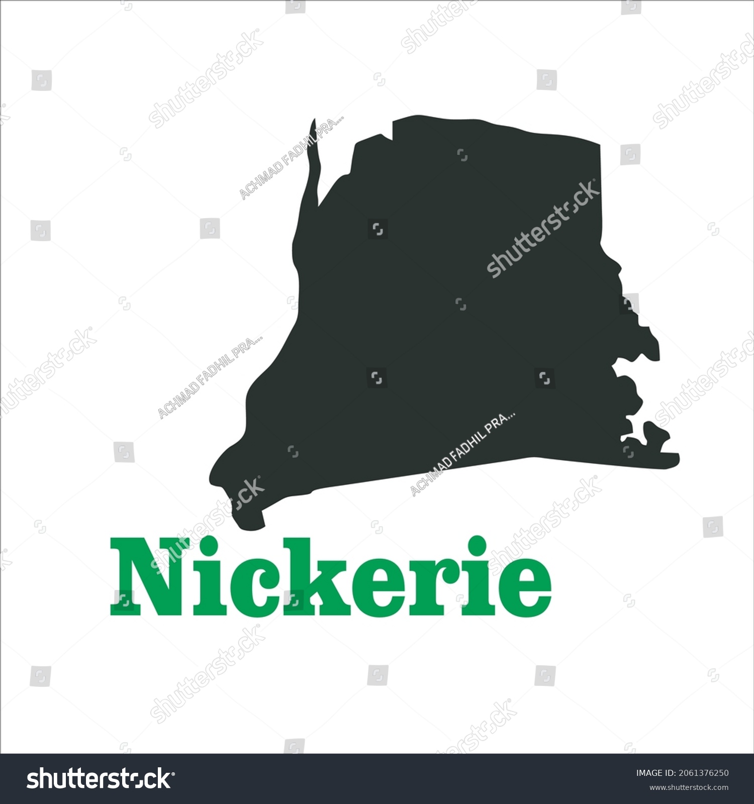 Nickerie Map On White Background Stock Vector (Royalty Free) 2061376250 ...