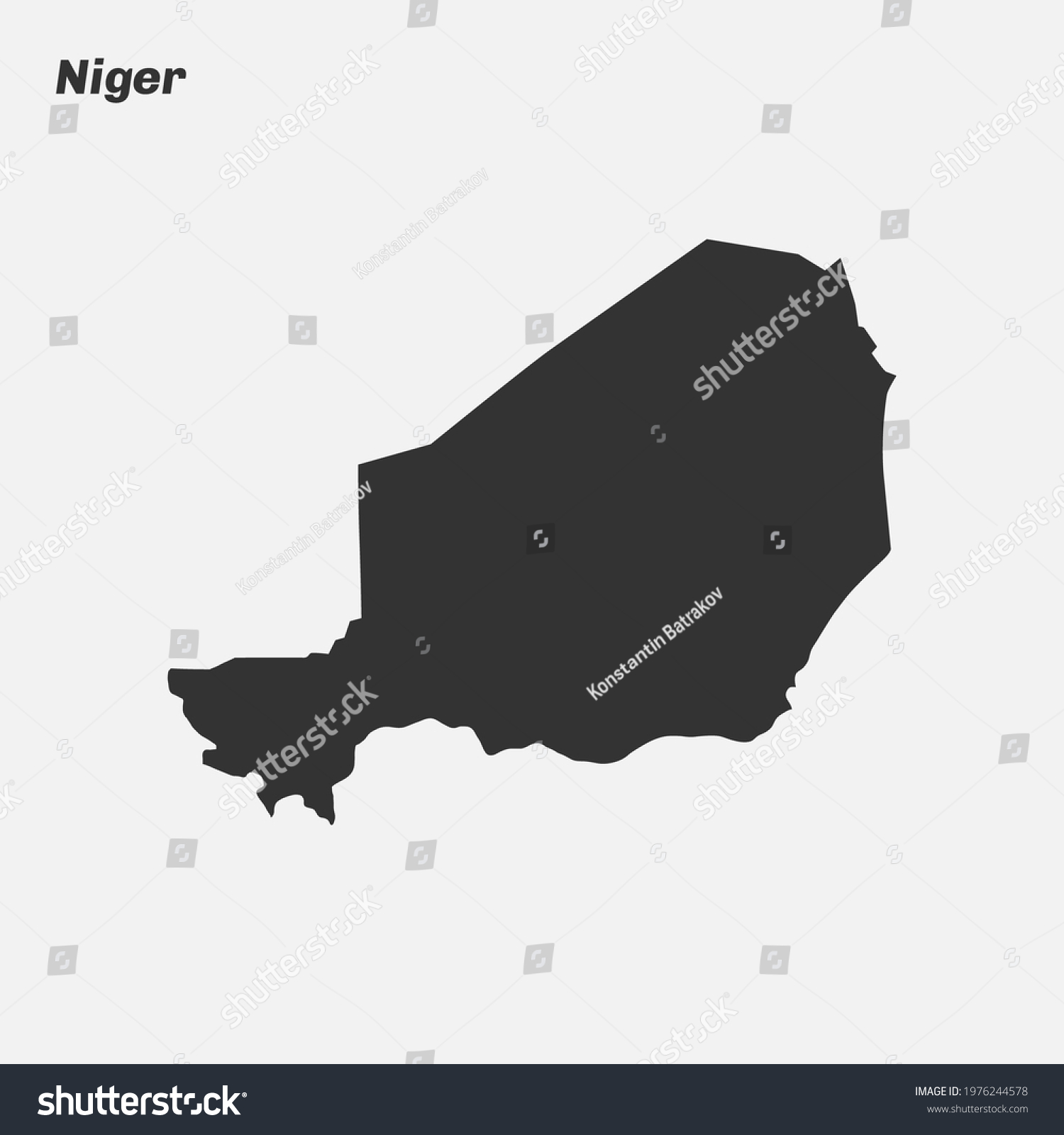 Niger Map Silhouette Vector Illustration Stock Vector (Royalty Free ...