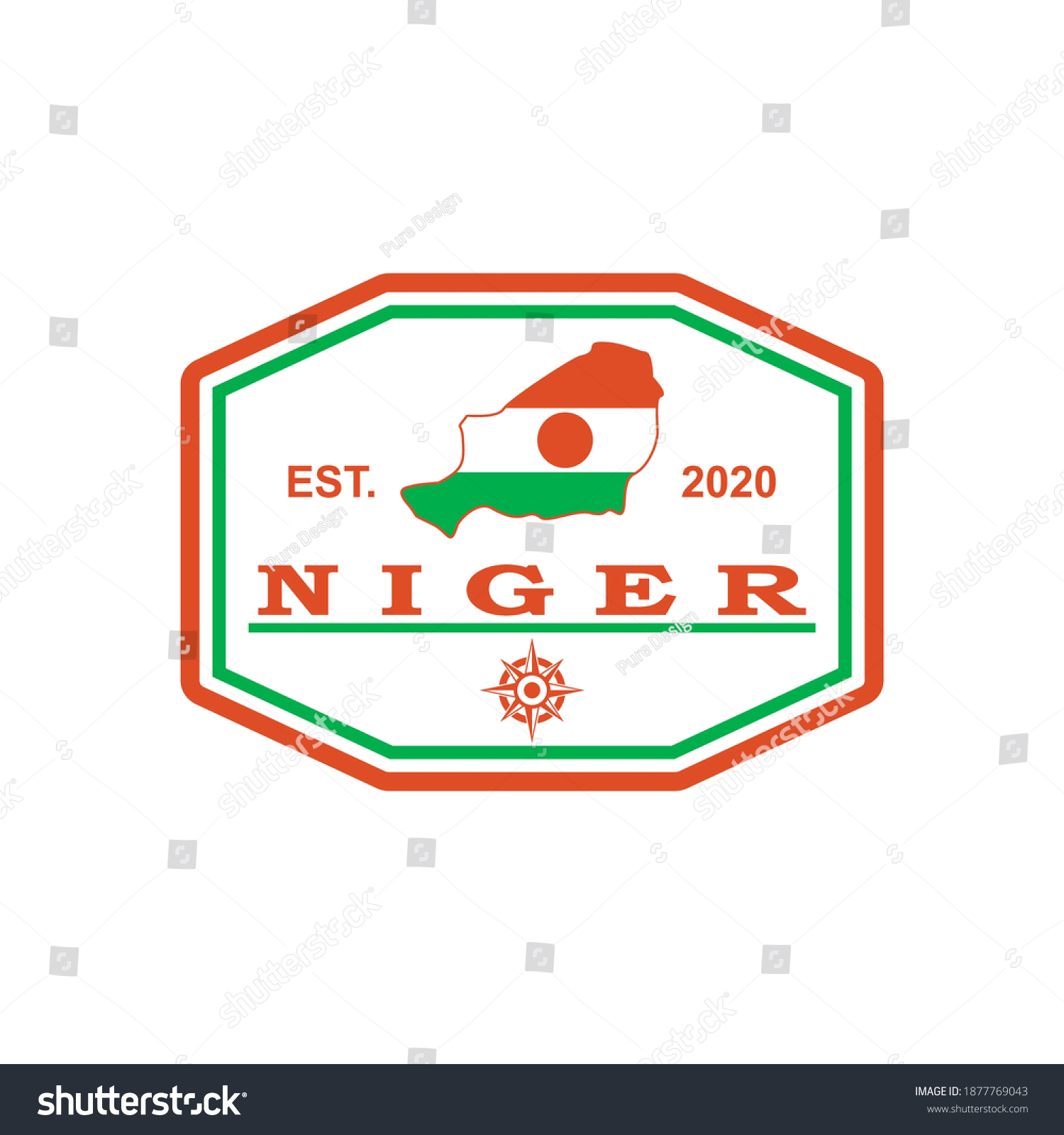 Niger Map Vector Country Logo Stock Vector (Royalty Free) 1877769043 ...