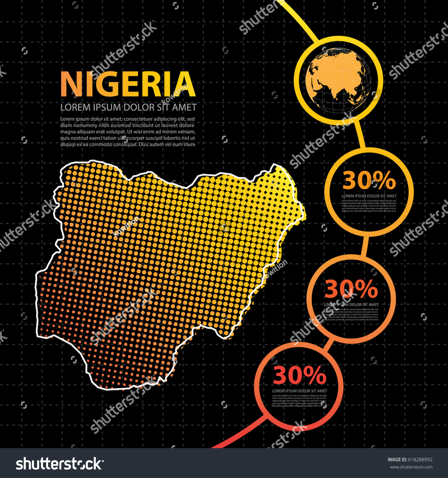 Nigeria Map Infographic Design Template Stock Vector (Royalty Free ...