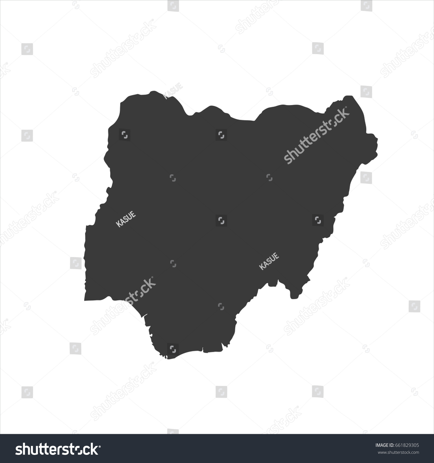 Nigeria Map Vector Nigeria Map Stock Vector (Royalty Free) 661829305 ...