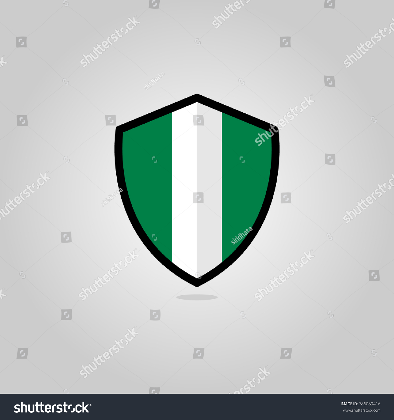 Nigerian Flag Flat Vector Shield Badge Stock Vector (Royalty Free ...