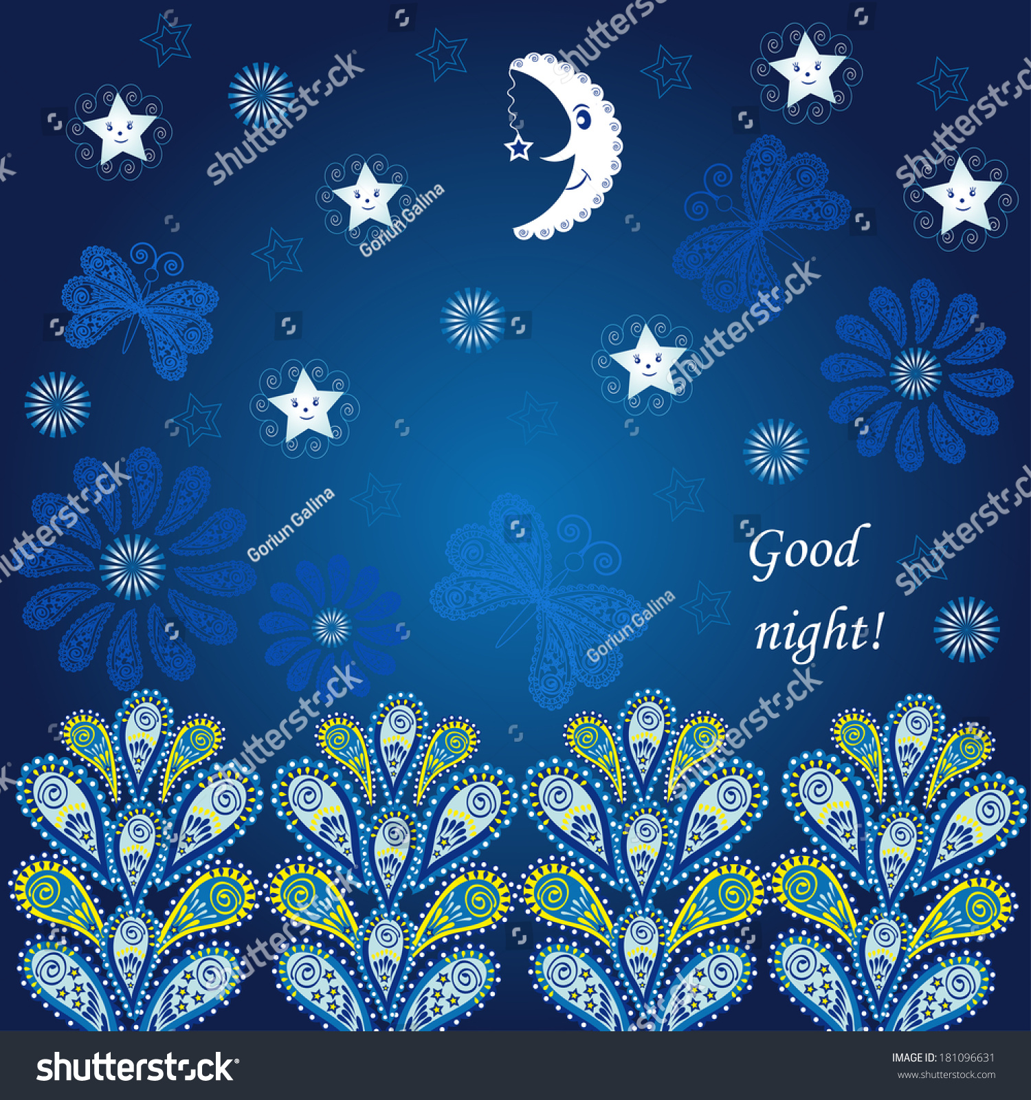 Night Blue Background Stock Vector (Royalty Free) 181096631 | Shutterstock