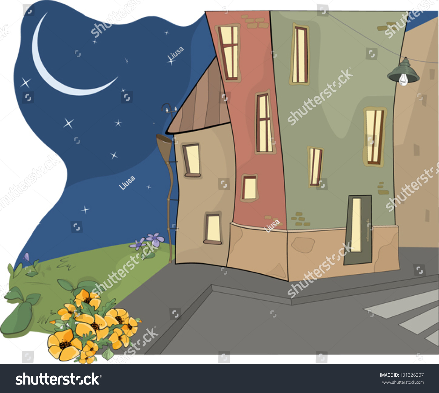 Night City Cartoon Stock Vector (Royalty Free) 101326207 | Shutterstock