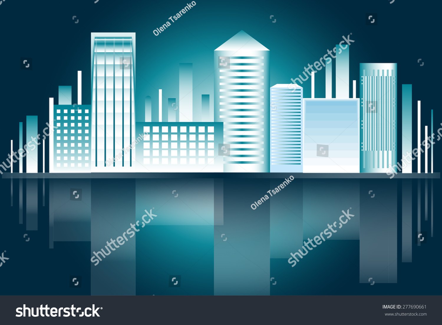 Night City Landscapevector Background Stock Vector (Royalty Free ...