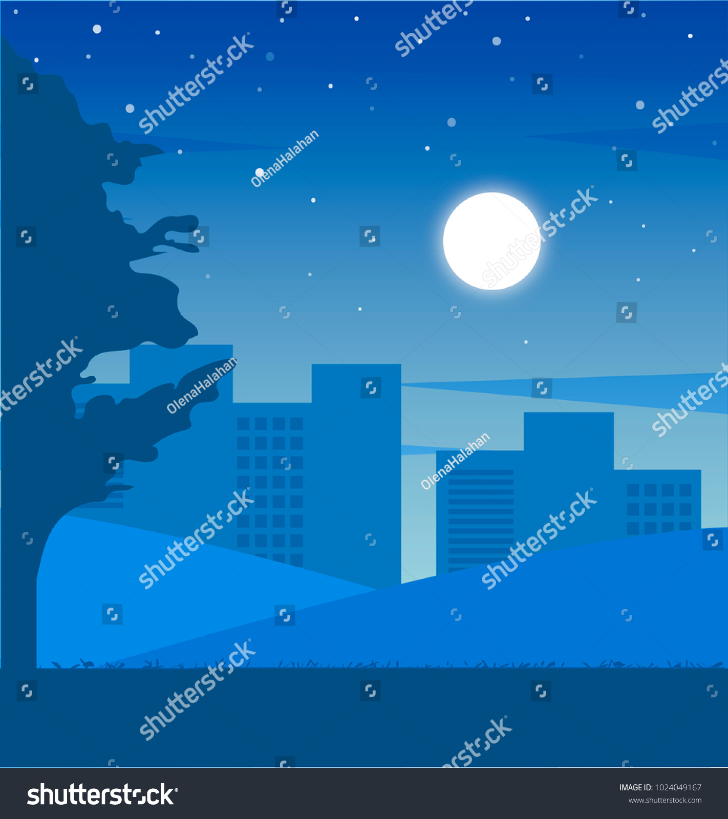 Night City Vector Stock Vector (Royalty Free) 1024049167 | Shutterstock