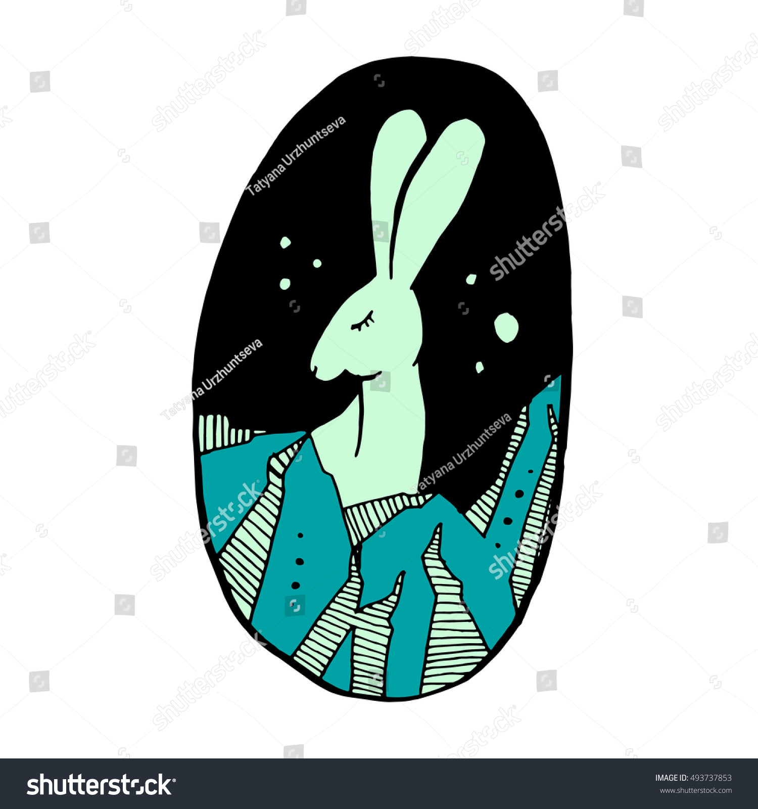 Night Hare Stock Vector (Royalty Free) 493737853 | Shutterstock
