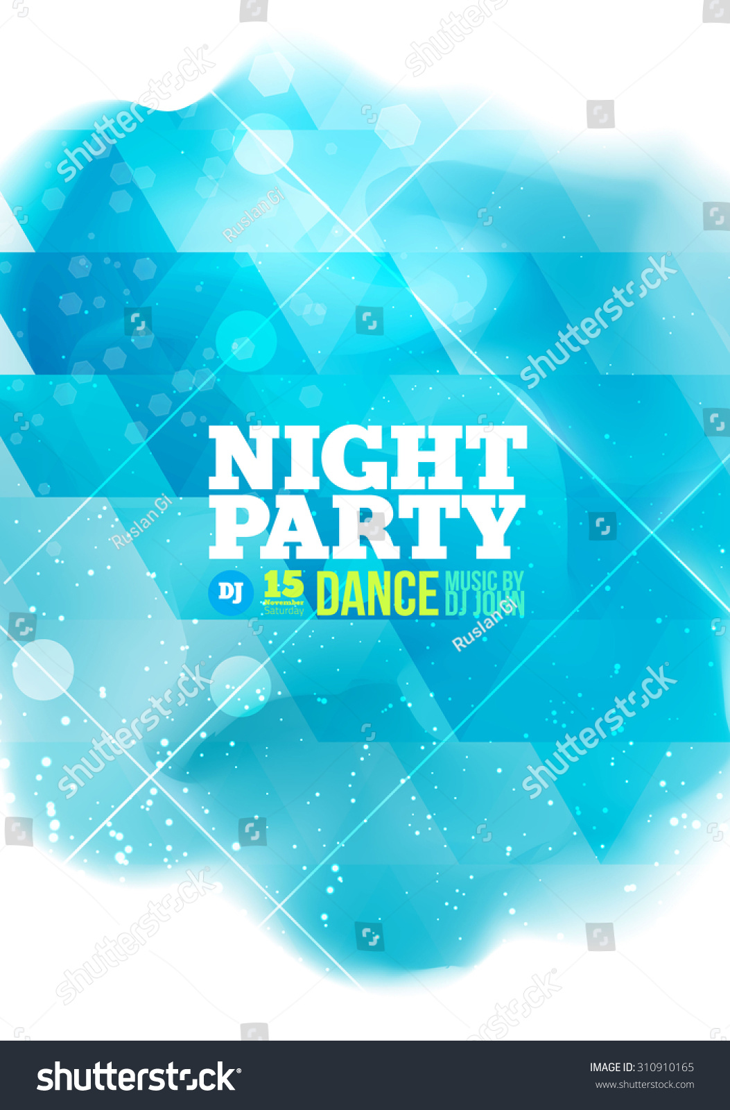 Night Party Vector Flyer Template Template Stock Vector (Royalty Free ...